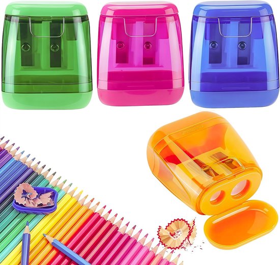 Alriedy Pencil Sharpener with Pot 4 Pieces Pencil Sharpener with Box ...
