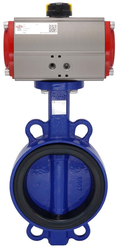 Pneumatische Vlinderklep DN150 (6 Inch) Wafer Gietijzer RVS EPDM Dubbelwerkend - V3JHY | bol