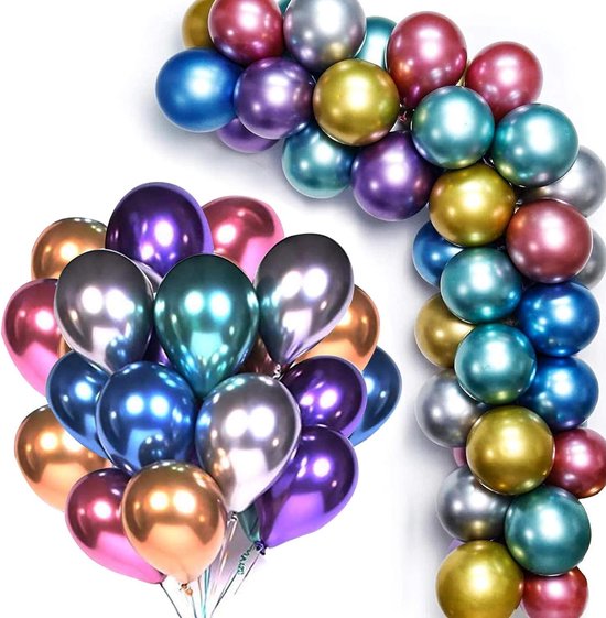 Allecto Plus - Pak van 50 Metallic Gouden Ballonnen voor Verjaardag en Bruiloftsfeest. | bol