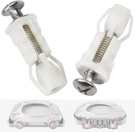 Toilet Seat Fittings and Fixtures 2 Pcs Toilet Lid Screws Stainless ...