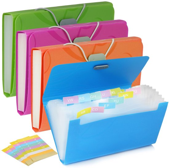 4-delige A6-vaksmap, indexkaartenbak A6, documentenmap A6 met ...