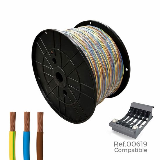 Elektrische kabelslang Sediles h07z1-k 3G Tricolor 3 x 2,5 mm 200 m | bol