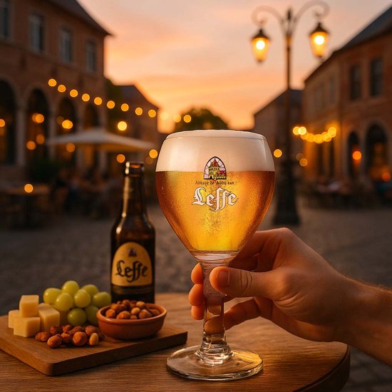 Leffe Bierglazen op voet - Bolle bierglas 33cl - Set van 6 stuks | bol