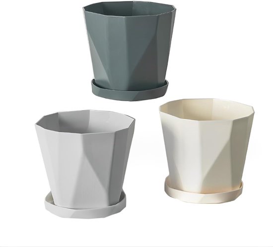 inch bloempotten 3-pack plastic bloempotten voor binnen met ...