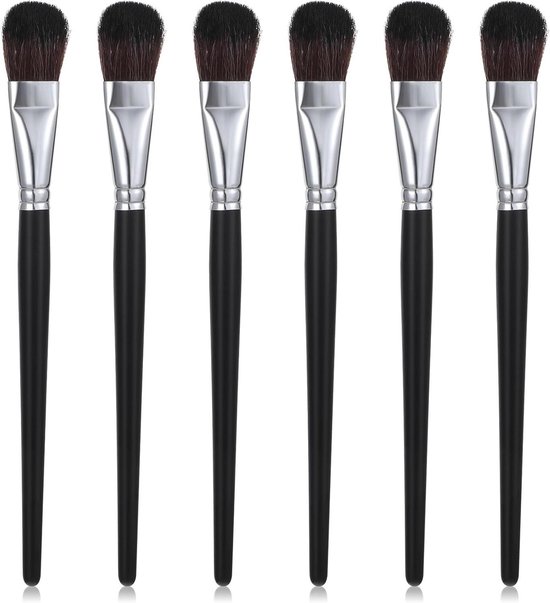 Allecto Plus - 6-delige set ronde en ovale kwasten voor acrylschilderen ...