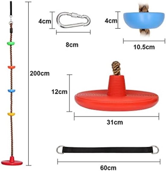 Schommel/klimtouw voor binnen en buiten, voor kinderen tot 120 kg ...