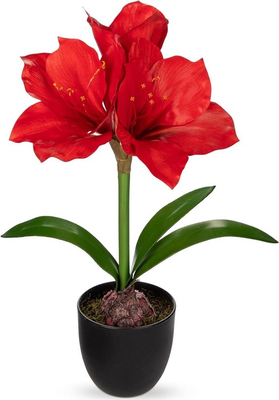 Allecto Plus - Roze Kunstbloemen in Zwarte Pot 17.3 Inch Kunstmatige ...