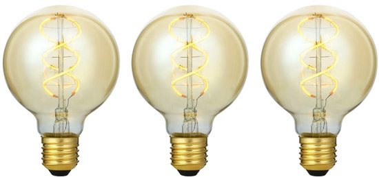 SPL E27 LED Lamp 5W 3 Staps Dimbaar - Extra Warm Wit - LED Filament G80 Globe - Amber... | bol