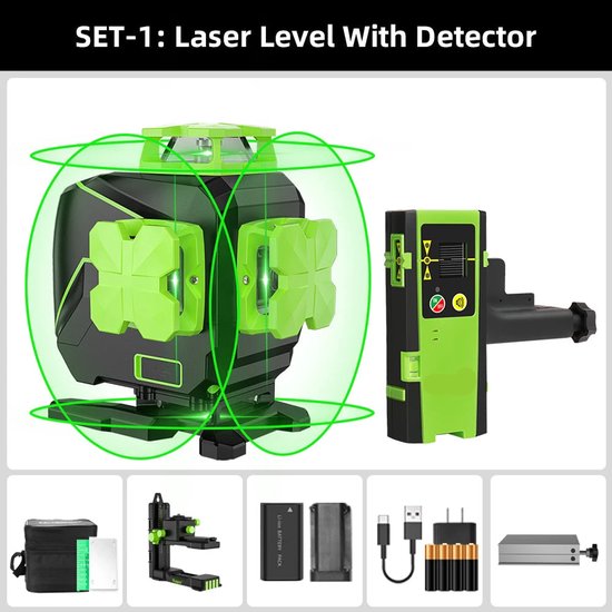 Kruislijnlaser - Bouwlaser - Rotatielaser – 4D Kruislijn voor Tegel- en ...