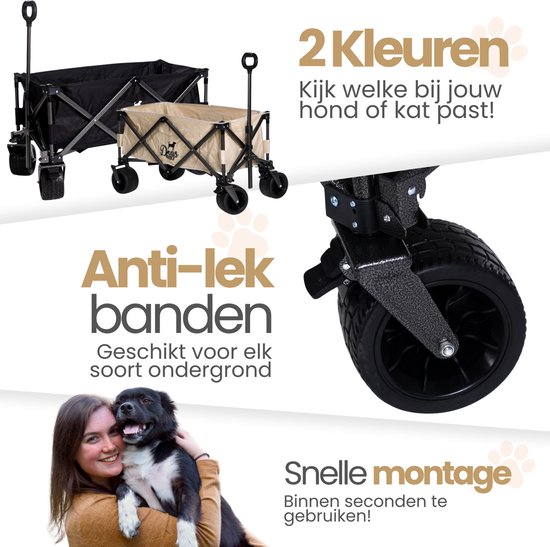 Dogs&Co® Opvouwbare Bolderkar Beige | bol
