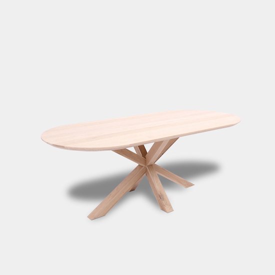 Tafel Plat Ovaal eikenhout - Matrix hout - onbehandeld | bol