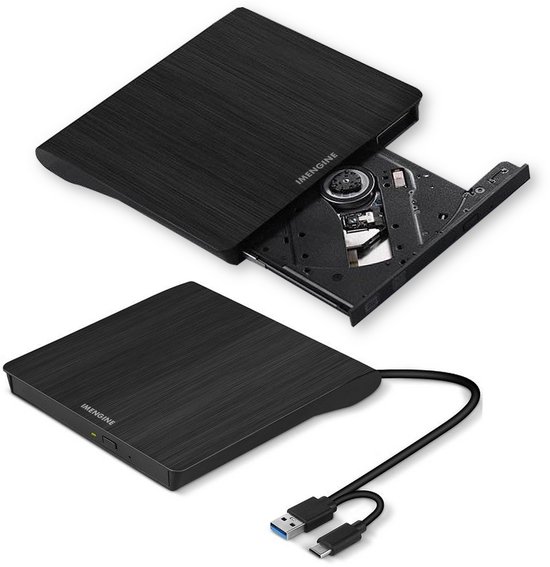 IMENGINE® externe cd dvd speler en brander – USB-A & USB-C aansluiting ...