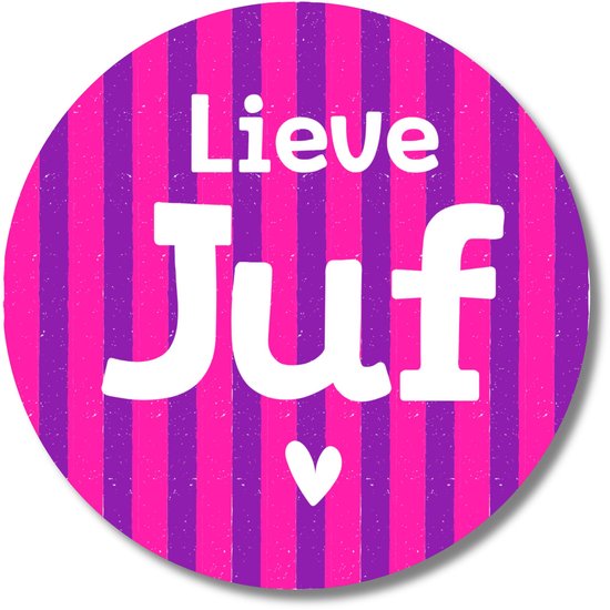Stickervel Lieve Juf – 20 stickers – bedankje einde schooljaar – roze ...
