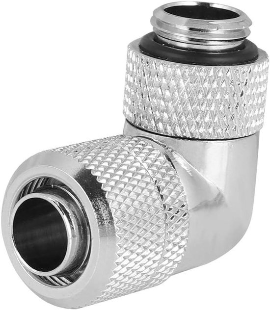 JGS Premium - 90 Degree G1/4'' Waterkoeling Koppeling Adapter (Zilverkleurig) - PC -... | bol