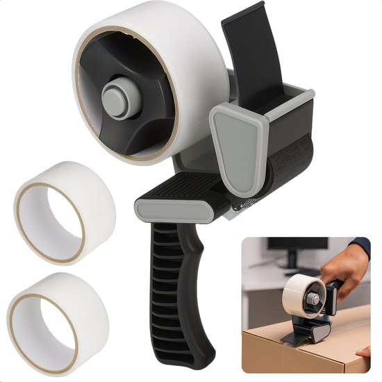 Cheqo® Tape Dispenser met 2x Transparante Verpakkingstape – Taperoller ...