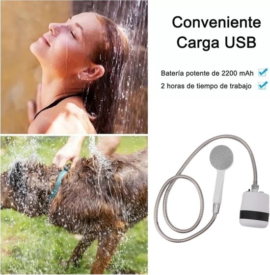 Campingdouche Draagbaar Met Sterke Zuigkracht En 1.5M Slang - Batterij ...