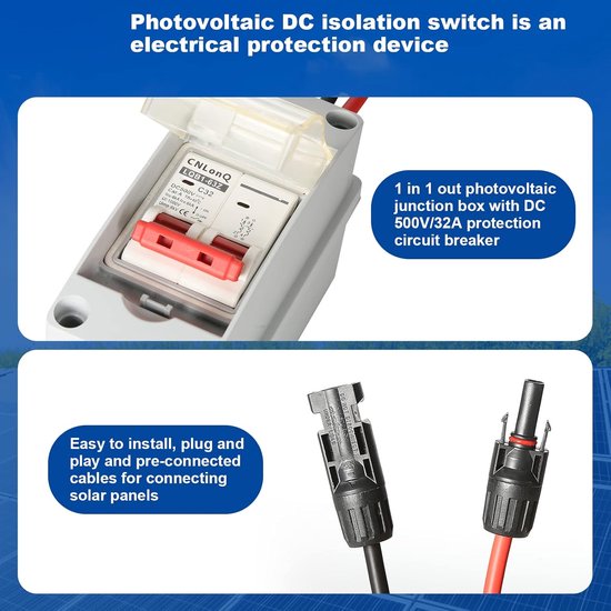 DC Isolator - 1 String - Solar PV Combinatie Box - 500V 32A Bescherming ...