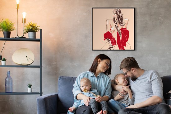 Vrouw - Portret - Pastel - Rood | bol.com