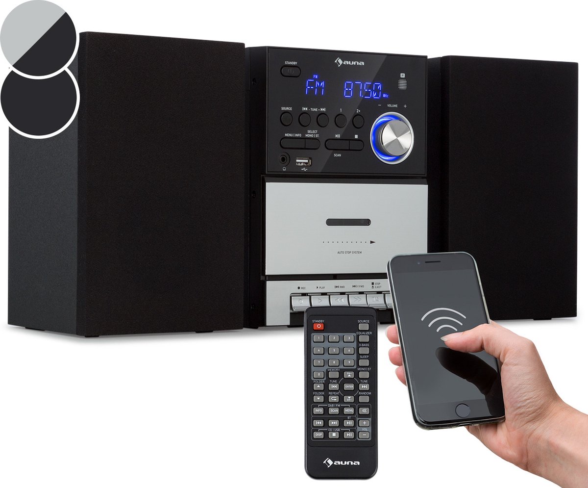 Auna MC-40 DAB stereo-installatie FM/DAB+ bluetooth CD cassette USB ...