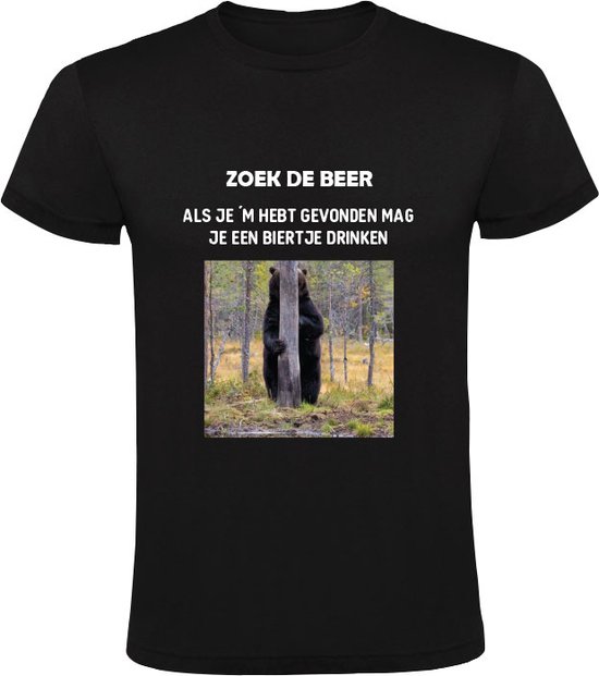 Zoek de beer Heren T-shirt | bier | feest | drinken | kroeg | cafe | dieren | grappig | bol.com