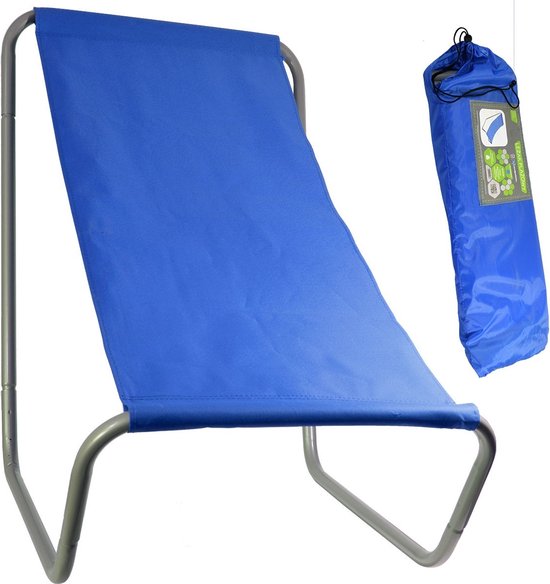 Strandstoel - inklapbaar - met tas - blauw | bol