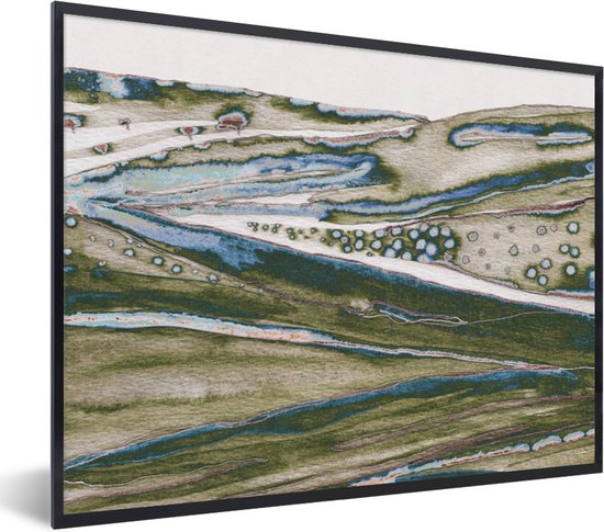Fotolijst incl. Poster - Abstract - Heuvels - Natuur - Groen- Kunst ...