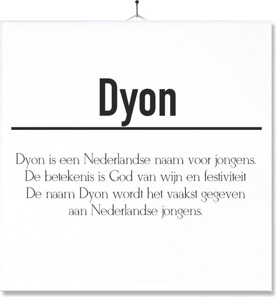 Tegel Met Opdruk | Betekenis | Kado | Cadeau | Met Naam - Dyon | bol