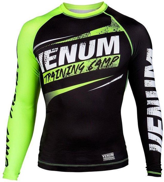 Venum Rashguard Longsleeve Training Camp Zwart/Lime Small | bol