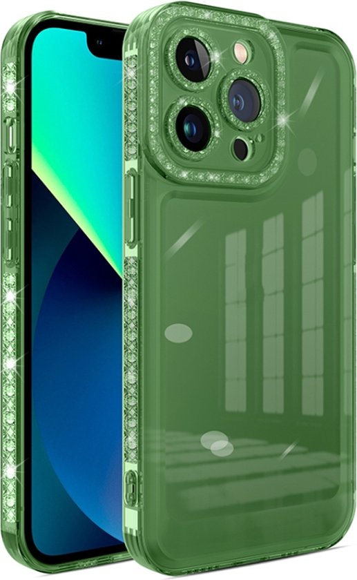 Apple iPhone 14 - Diamond Space Antischock Case - Groen | bol.com