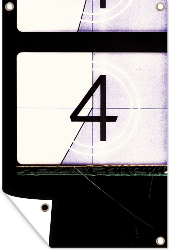 Muurdecoratie Het aftellen van een film met nummer 4 - 120x180 cm ...