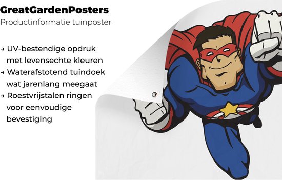 Tuin decoratie Een illustratie van een superheld die vooruit vliegt ...