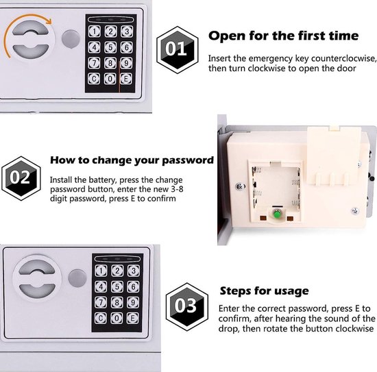 Digitale elektronische kluis - meubelkluis met elektronisch slot en ...