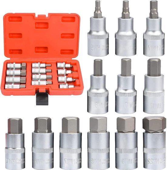 Socket Set HEX Bit Socket Set 1/2 "Premium S2 gelegeerd staal - 12 ...