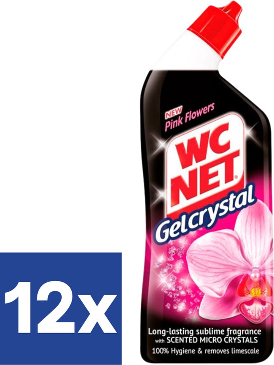 WC Net Gelcrystal Pink Flowers Toiletreiniger (Voordeelverpakking) - 12 ...