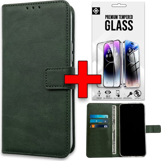Casemania Hoesje & Glas Geschikt voor Oppo A40 / A40m / A60 5G - Groen ...