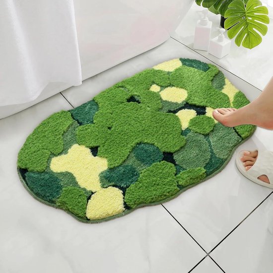 Badmat - Mat voor in de Badkamer Schattige Groene Mos Badmat 70 x 40 cm ...
