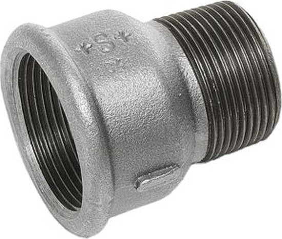 soknippel gegalvaniseerd, binnendraad x buitendraad 1.1/4 x 3/4 inch | bol