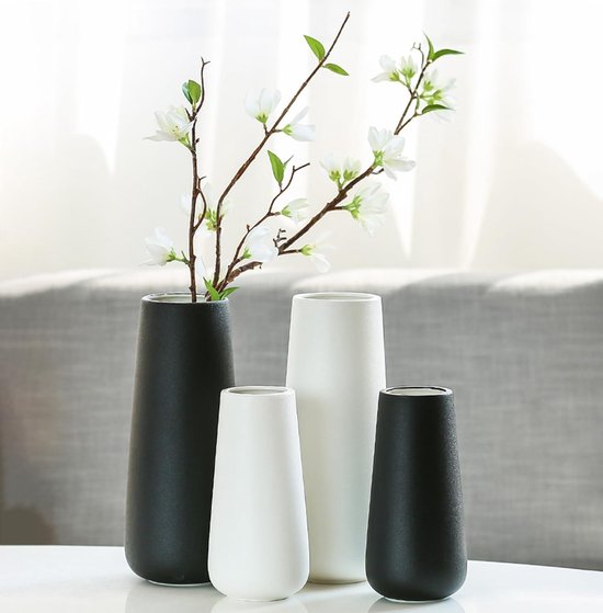Vaas Hoge 20 CM Matte Zwarte Keramische Vaas voor Moderne Home Decor ...