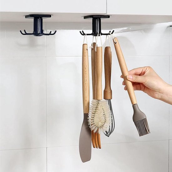 360° draaibaar hangend ophangrek - 2 stks - houder voor keukengerei ...