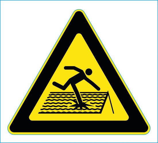 15 Stickers van 5 cm | Waarschuwingssticker Instortingsgevaar | ISO ...