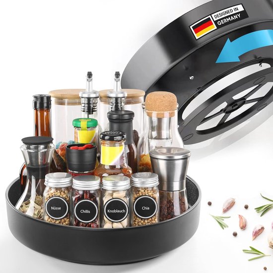 360 Graden Draaiplateau Keukenorganizer - Draaibaar Kruidenrek voor Specerijen | bol