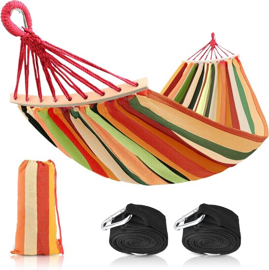 Hangmat met spreidstok Draagbare Hangmat - Hangmatten met Draagtas ...