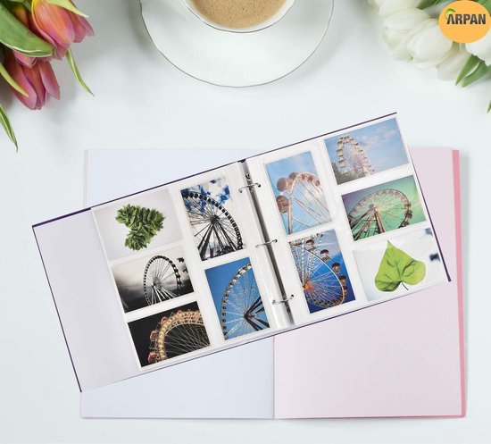 Set van 2 paarse fotoalbums voor 500 foto's - groot prentenboek ...