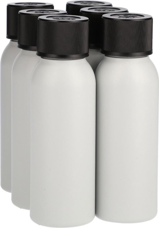 6x Plastic Fles 100 ml Kindveiligedop - Basic Round - Gerecycled HDPE ...