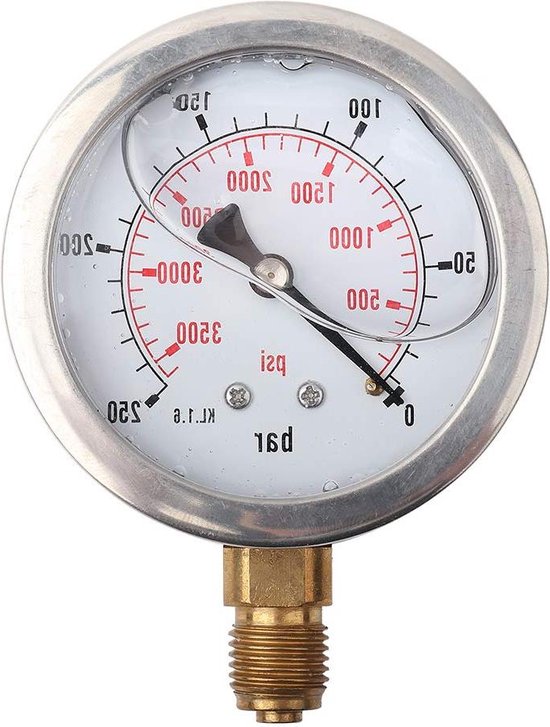 0-3750PSI Manometer - Klein formaat Drukmeter voor lagedrukwatersysteem ...