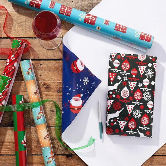 Kerstpapier Set - 20 Vellen met 10 Unieke Ontwerpen voor Cadeaus | bol