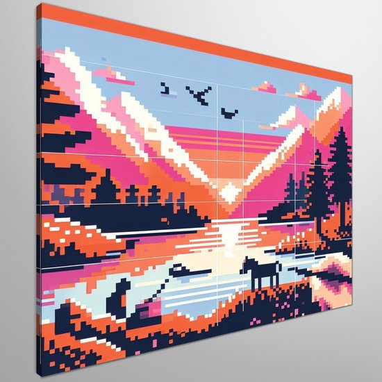 Pixel art relief schilderij | Digitale dimensies: een gebeeldhouwd ...