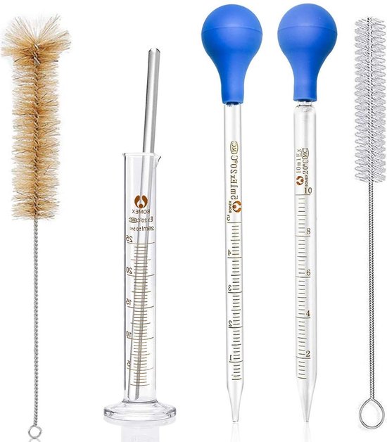 5 ml 10 ml Glass Pipette Dropper Pipette - Measuring Cylinder and 25 ml ...