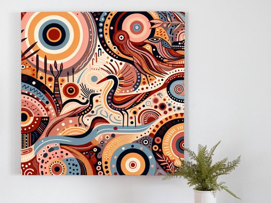 Abstract aboriginal schilderij | Primal Patterns: A Vibrant Exploration ...