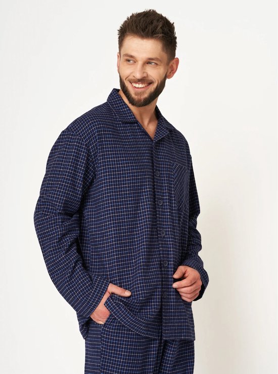 Key Flanellen Heren Pyjama Flanel Blauw MNS 457 4XL | bol